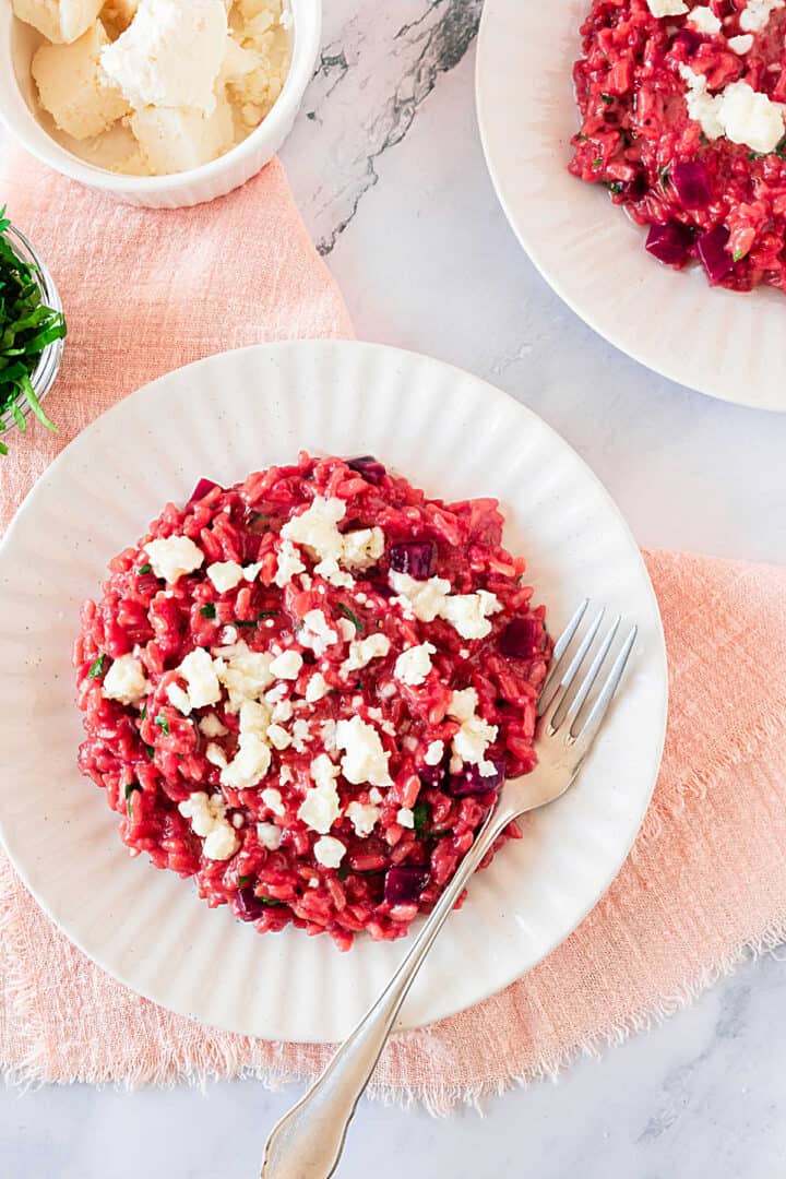 Roasted Beet Risotto (creamy and tangy) - Vintage Kitchen Notes