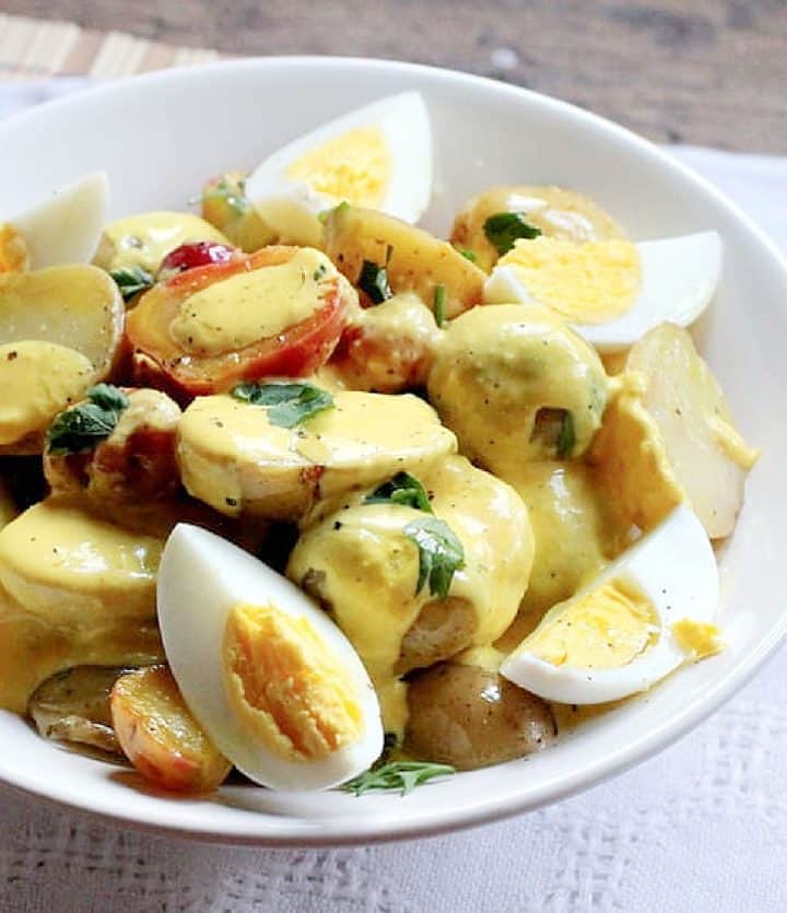 Peruvian Potato Salad (Papas a la Huancaina) - Vintage Kitchen Notes