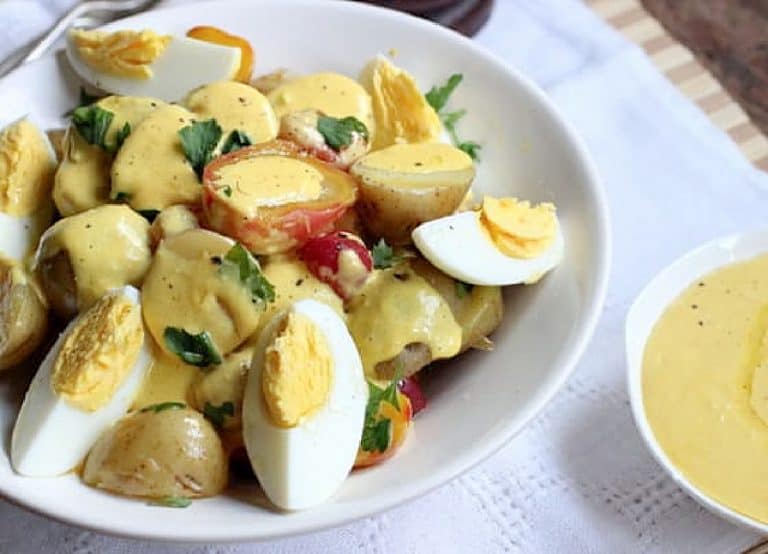 Peruvian Potato Salad (Papas a la Huancaina) - Vintage Kitchen Notes