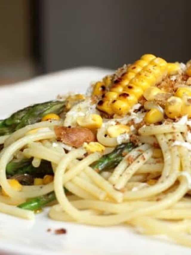 Spicy Broccoli Corn Pasta (a lighter option) - Vintage Kitchen Notes