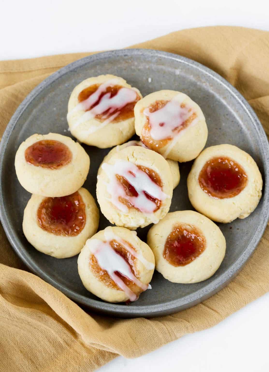 Strawberry Jam Cookies (thumbprints) - Vintage Kitchen Notes