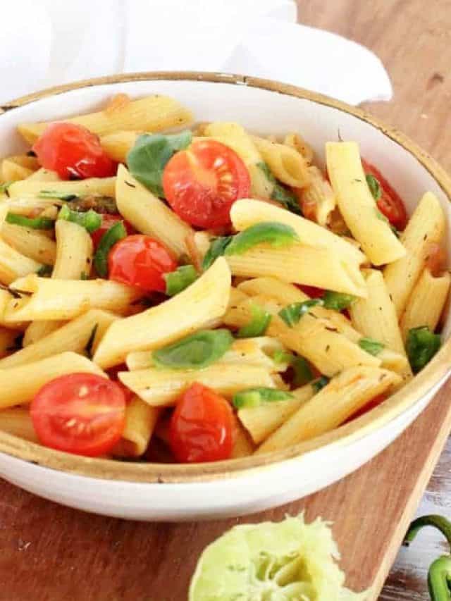 Pasta with Roasted Corn and Tomatoes - Vintage Kitchen Notes