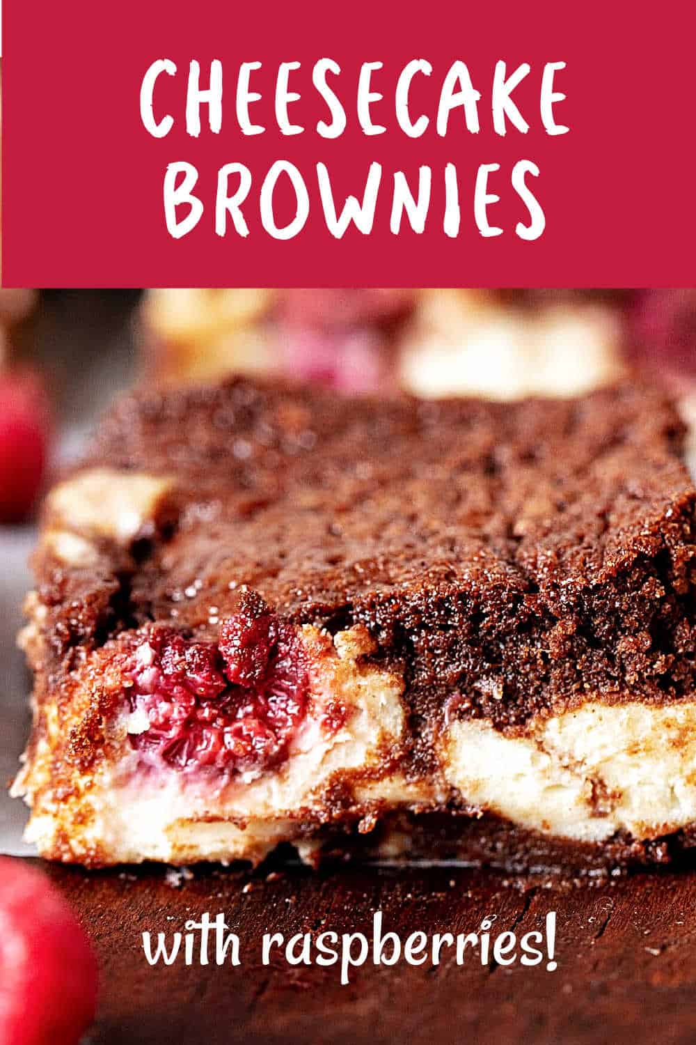Raspberry Cheesecake Brownies Recipe - Vintage Kitchen Notes