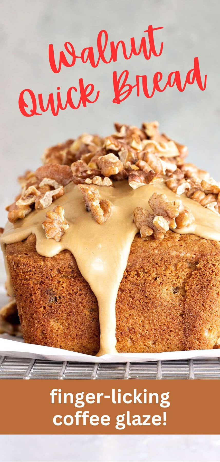 Walnut Quick Bread (with coffee glaze) - Vintage Kitchen Notes