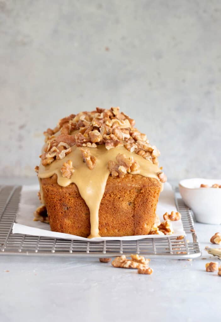 Walnut Quick Bread (with coffee glaze) - Vintage Kitchen Notes