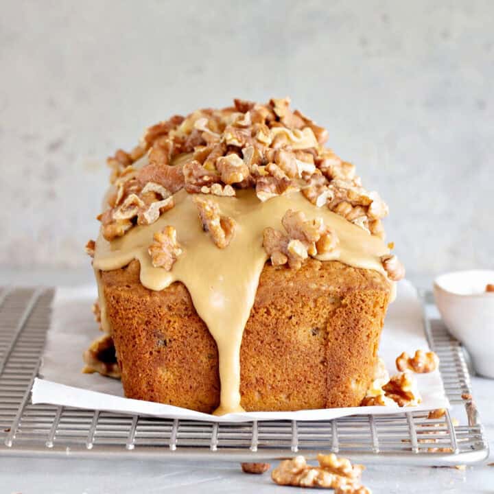 Walnut Quick Bread (with coffee glaze) - Vintage Kitchen Notes