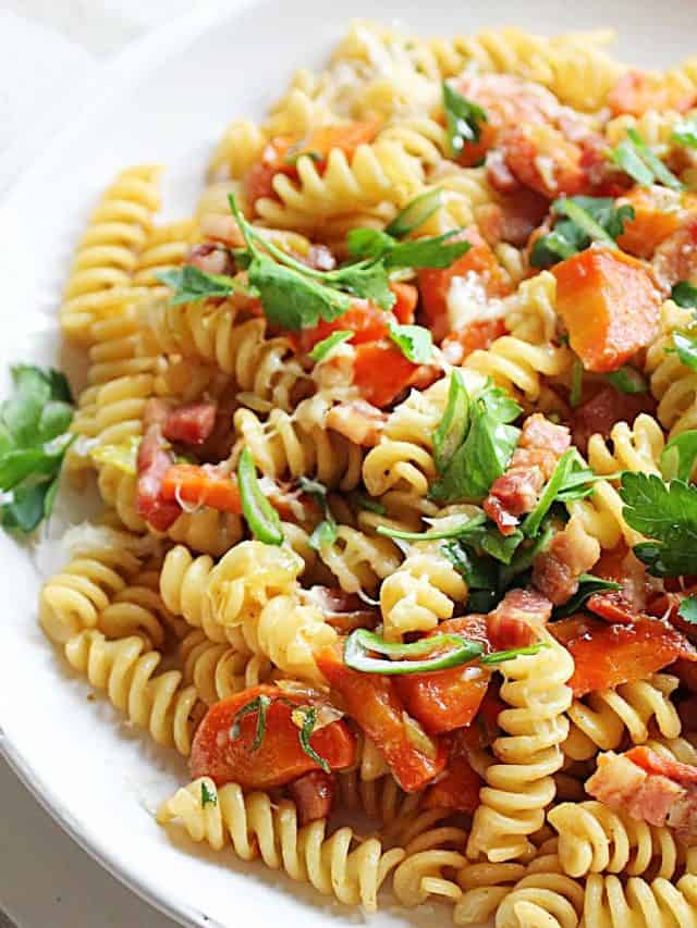 Spicy Broccoli Corn Pasta (a lighter option) - Vintage Kitchen Notes