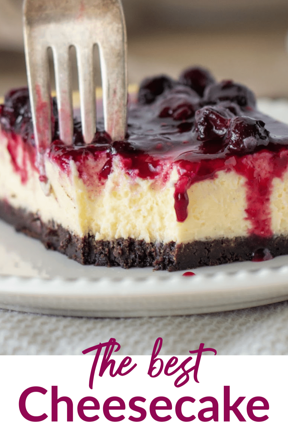 Cheesecake with Chocolate Crust (berry topping) - Vintage Kitchen Notes