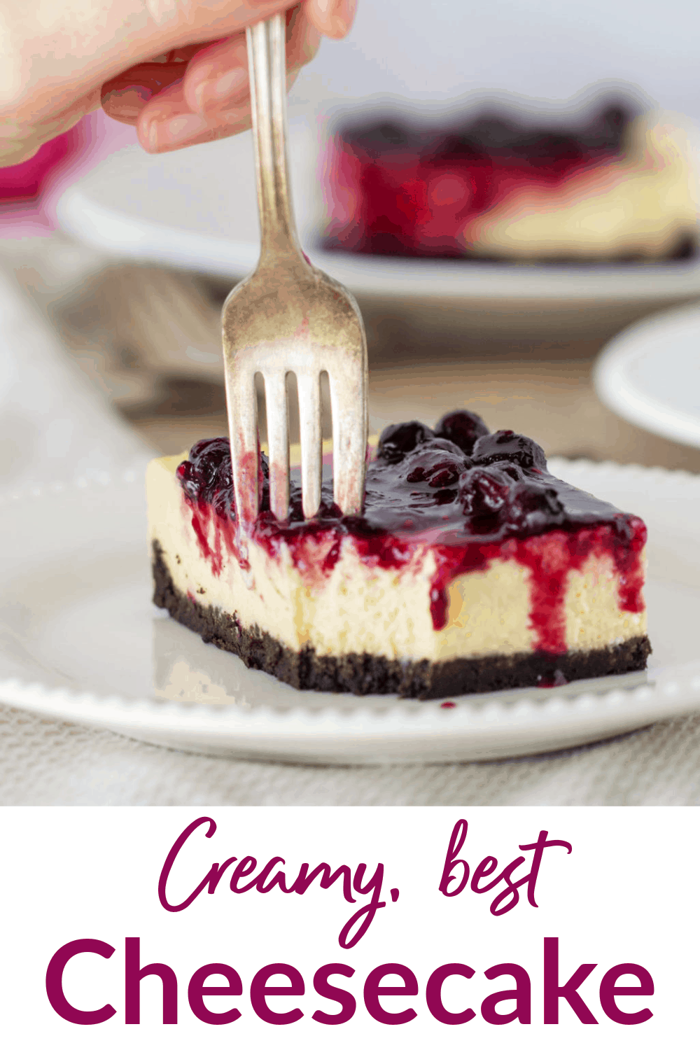 Cheesecake with Chocolate Crust (berry topping) - Vintage Kitchen Notes