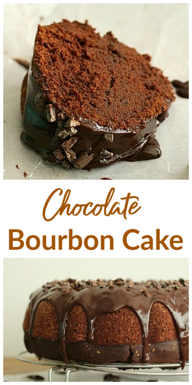 Glazed Chocolate Bourbon (or whisky) Cake - Vintage Kitchen Notes
