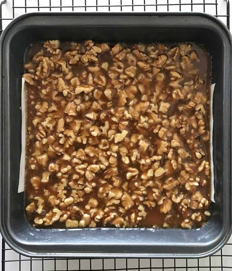 Walnut Squares (with shortbread crust) - Vintage Kitchen Notes