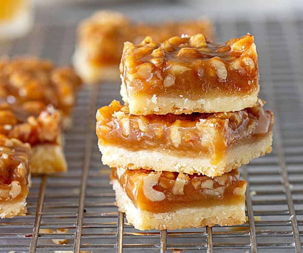 Walnut Squares (with shortbread crust) - Vintage Kitchen Notes
