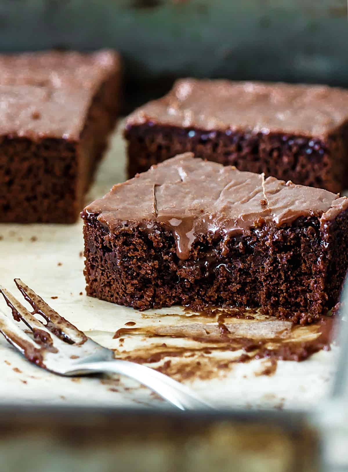 Gooey Chocolate Sheet Cake | Vintage Kitchen Notes