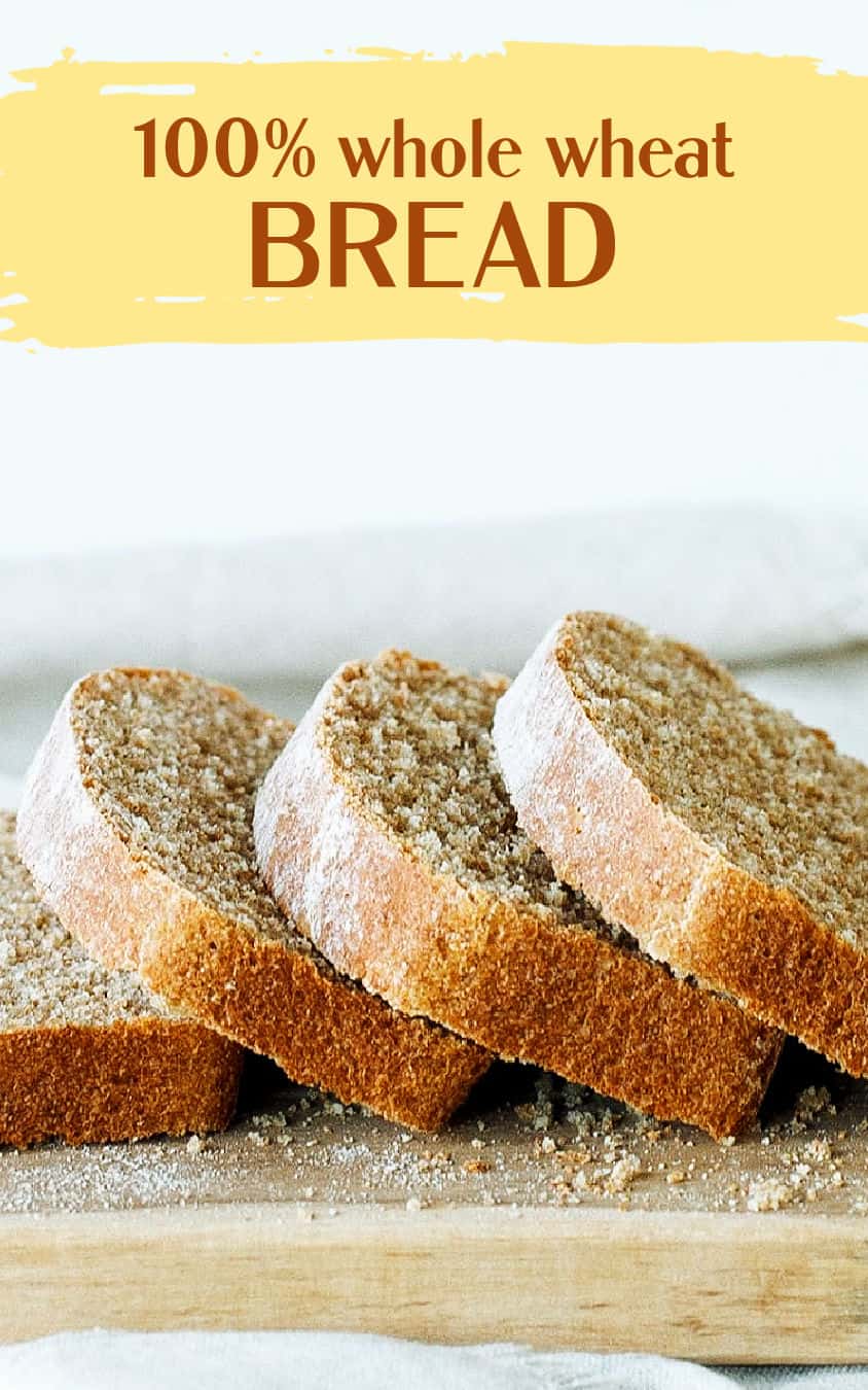 100% Whole Wheat Sandwich Bread- Vintage Kitchen Notes