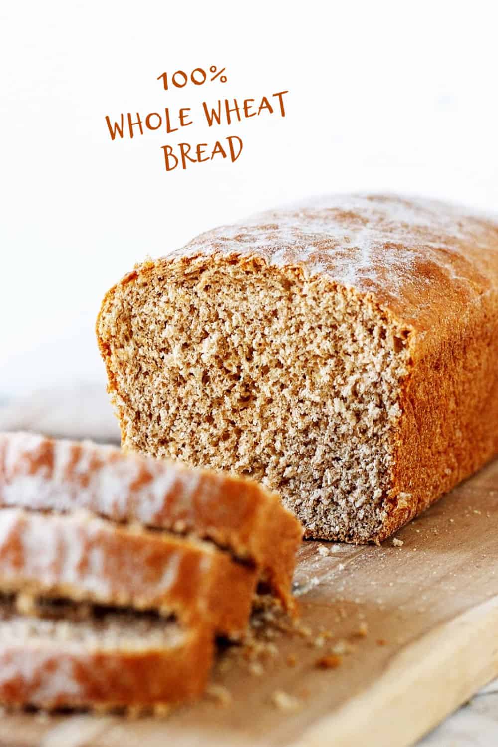 100% Whole Wheat Sandwich Bread- Vintage Kitchen Notes