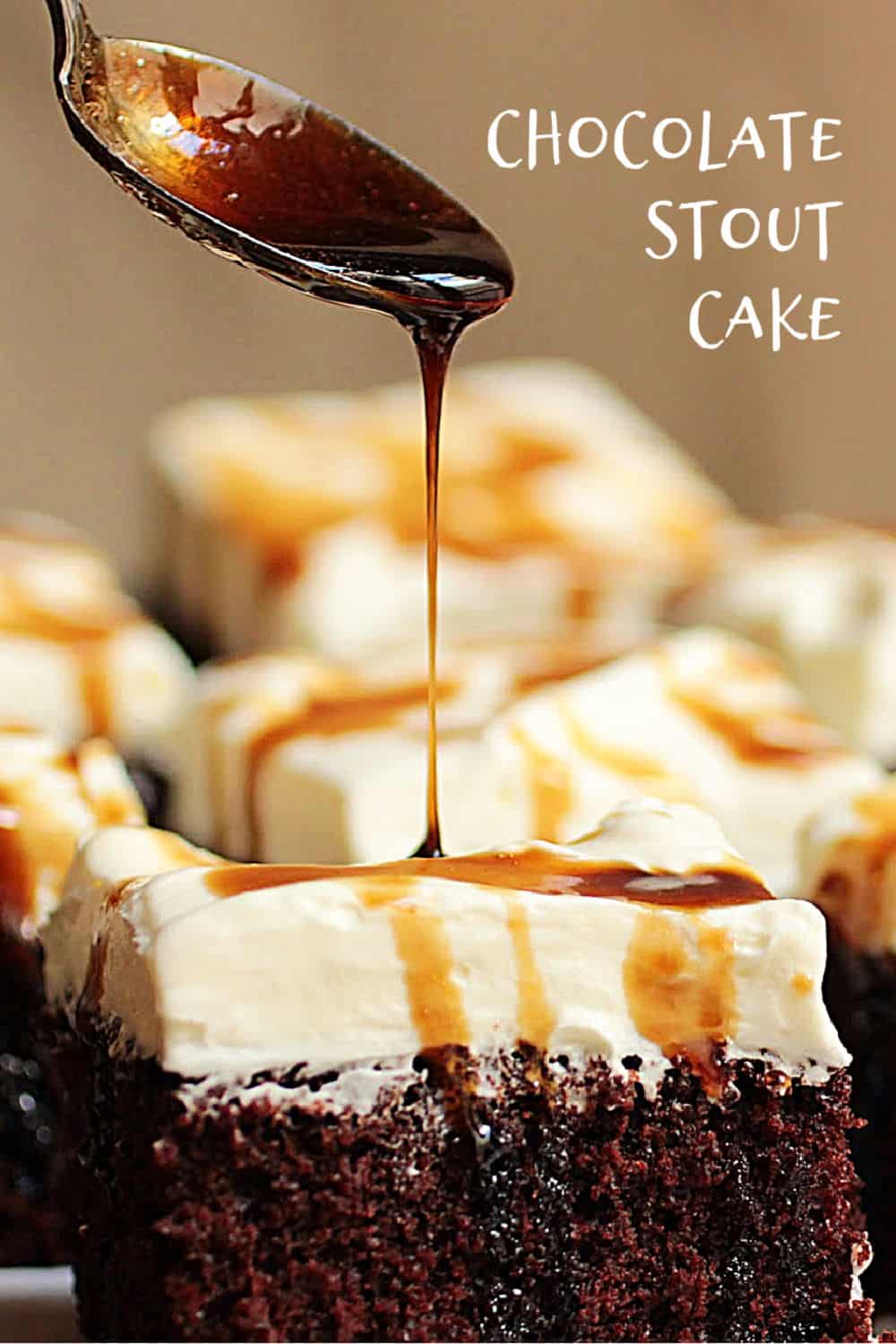 Chocolate Stout Cake (with cream topping) - Vintage Kitchen Notes