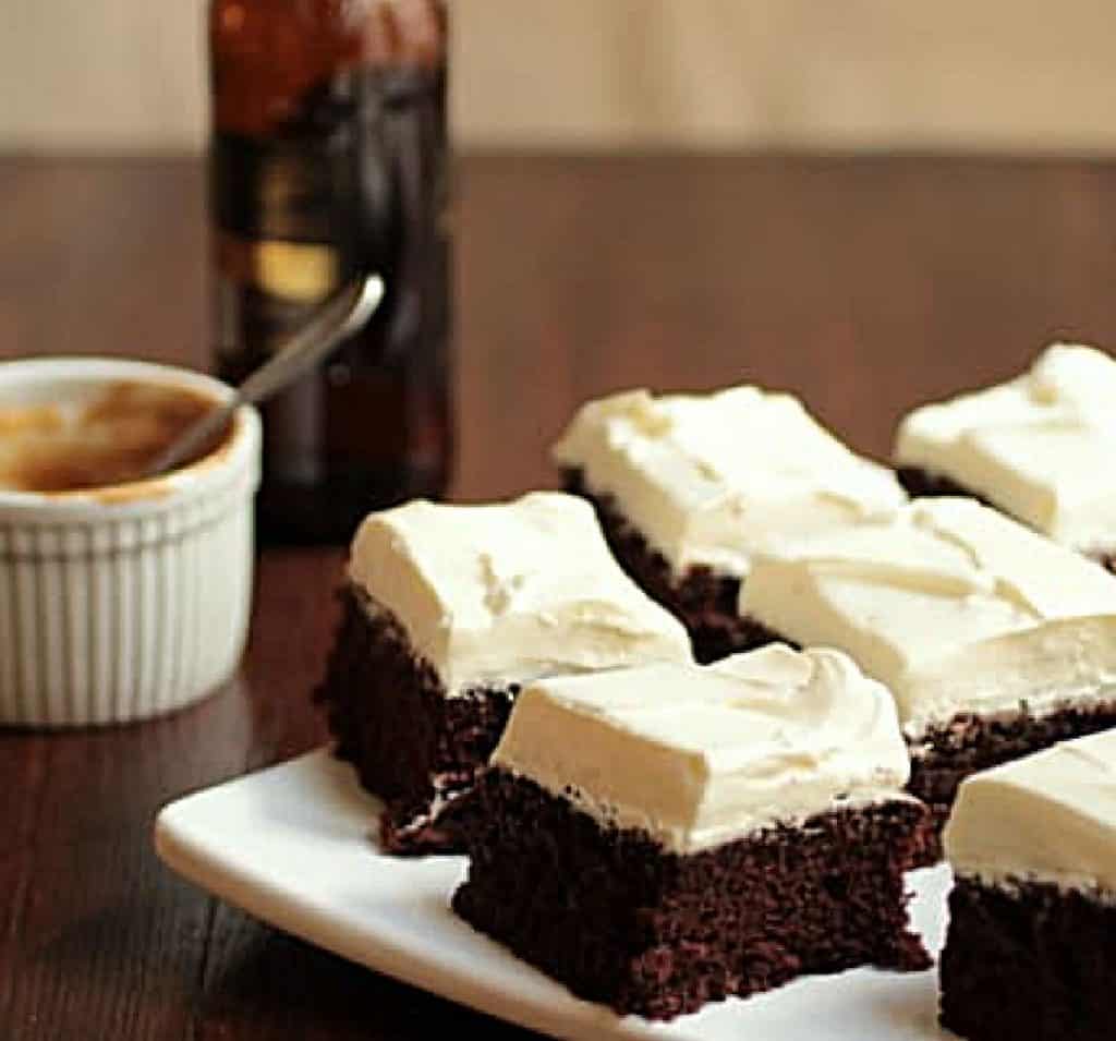 Chocolate Stout Cake (with cream topping) - Vintage Kitchen Notes