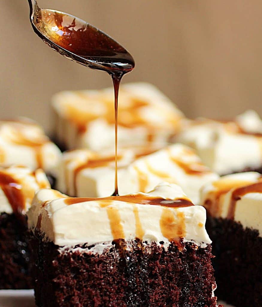 Chocolate Stout Cake (with cream topping) - Vintage Kitchen Notes