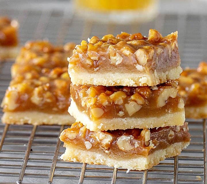 Walnut Squares (with shortbread crust) - Vintage Kitchen Notes