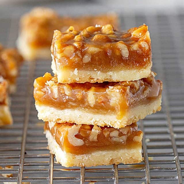 Walnut Squares (with shortbread crust) - Vintage Kitchen Notes