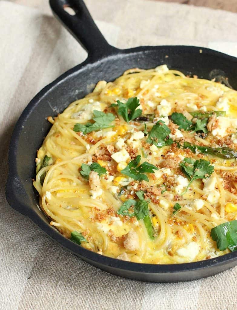 Pasta Frittata (easy egg dish) - Vintage Kitchen Notes