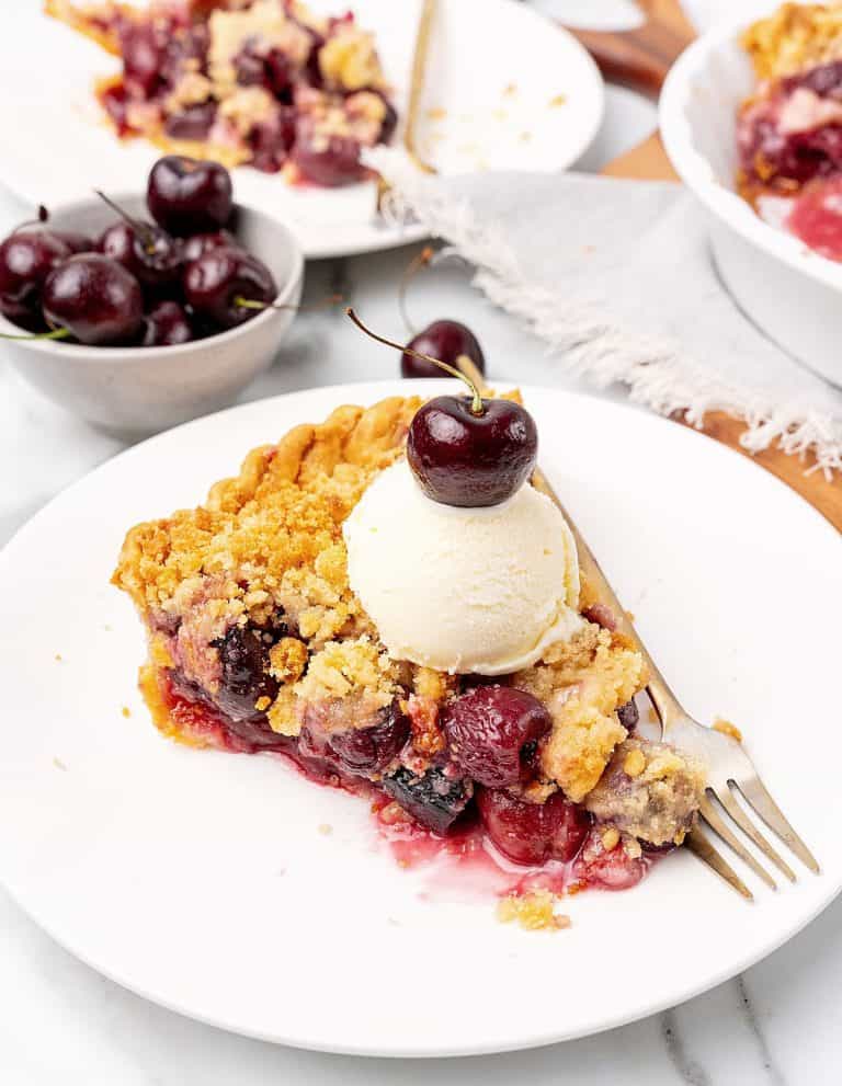 Cherry Pie with Crumb Topping - Vintage Kitchen Notes