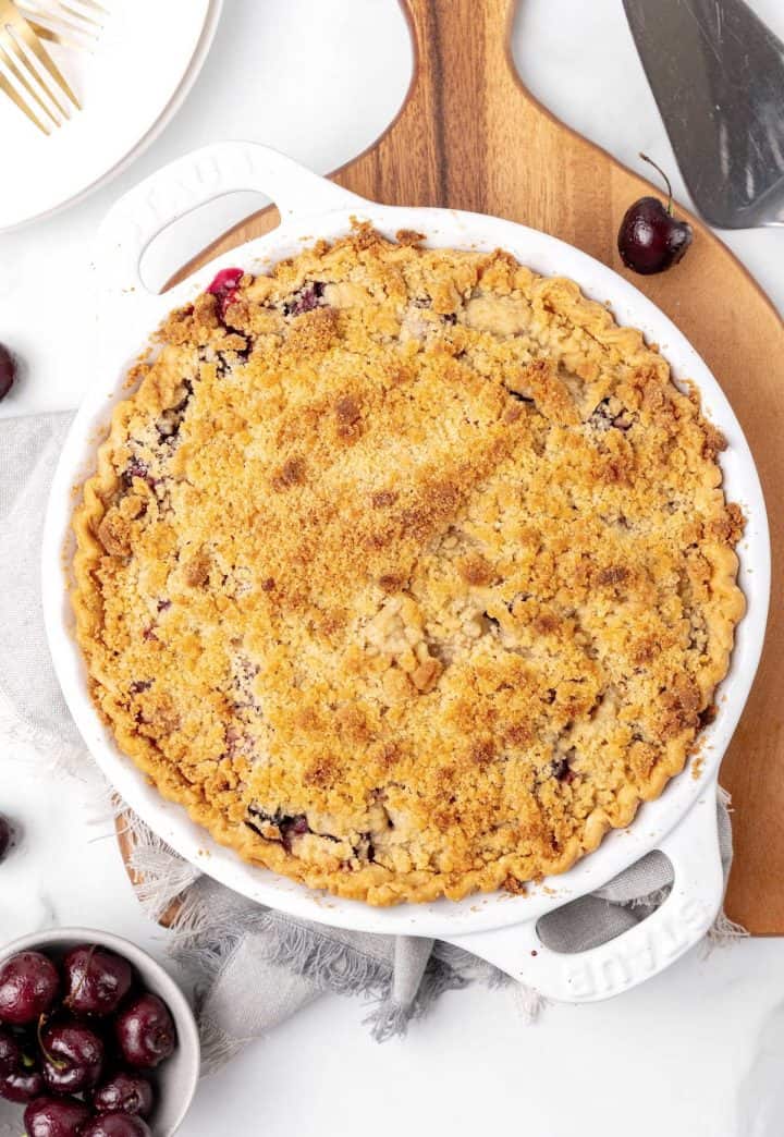Cherry Pie with Crumb Topping - Vintage Kitchen Notes