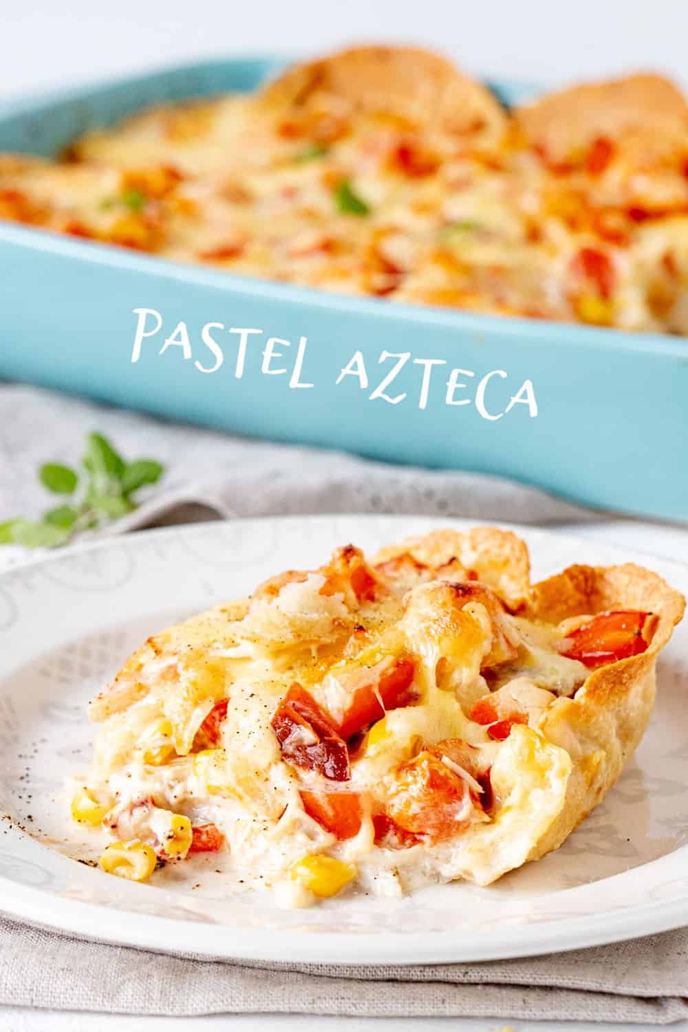 Mexican Chicken Casserole (Pastel Azteca) - Vintage Kitchen Notes