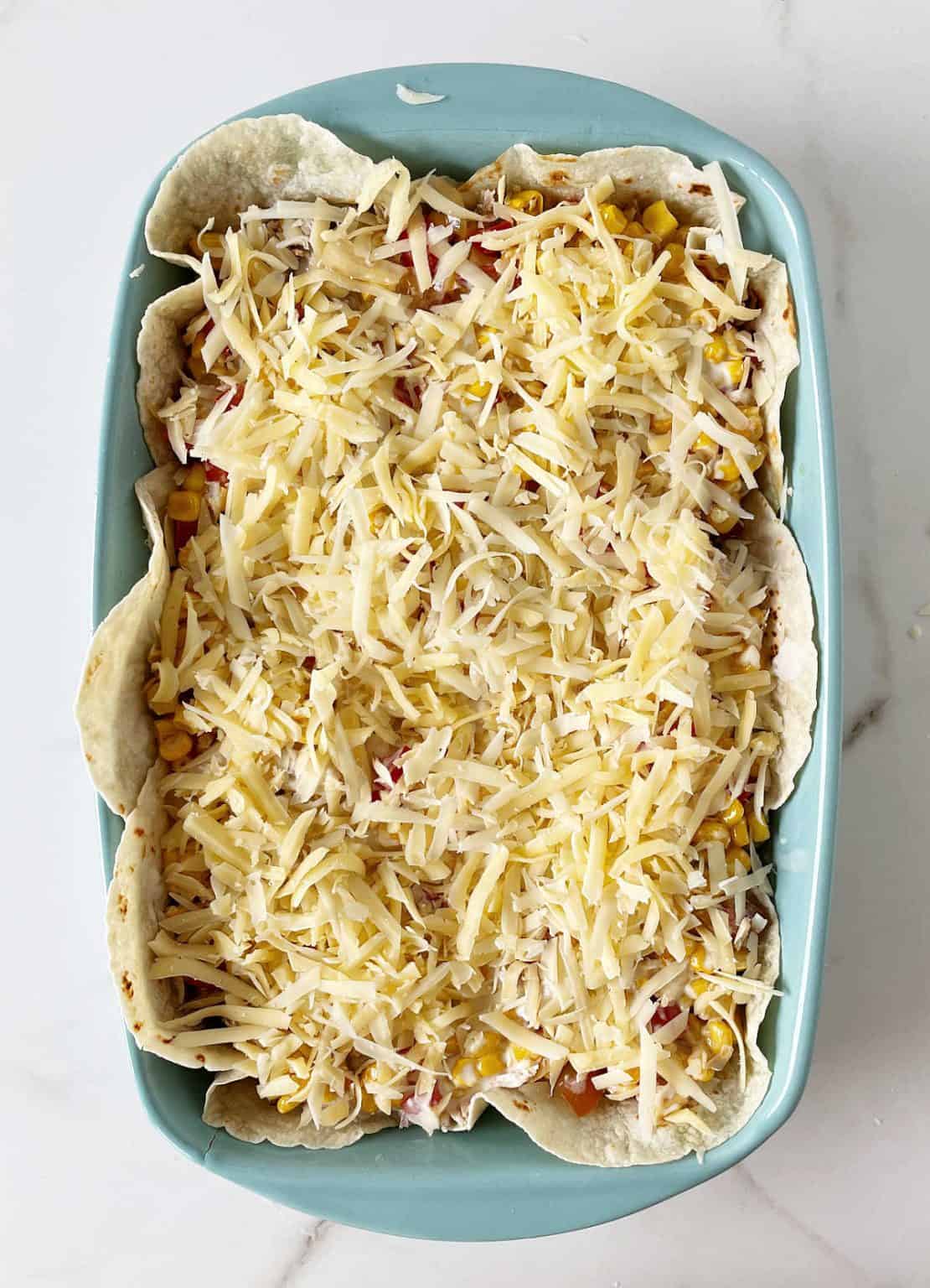 Pastel Azteca (Mexican chicken casserole) - Vintage Kitchen Notes