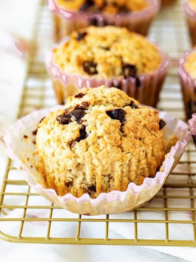 Easy Chocolate Chip Muffins (bakery-style) - Vintage Kitchen Notes