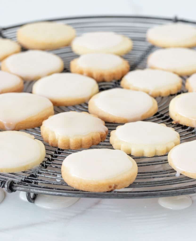 Glazed Lemon Shortbread Cookies (5 ingredients) - Vintage Kitchen Notes