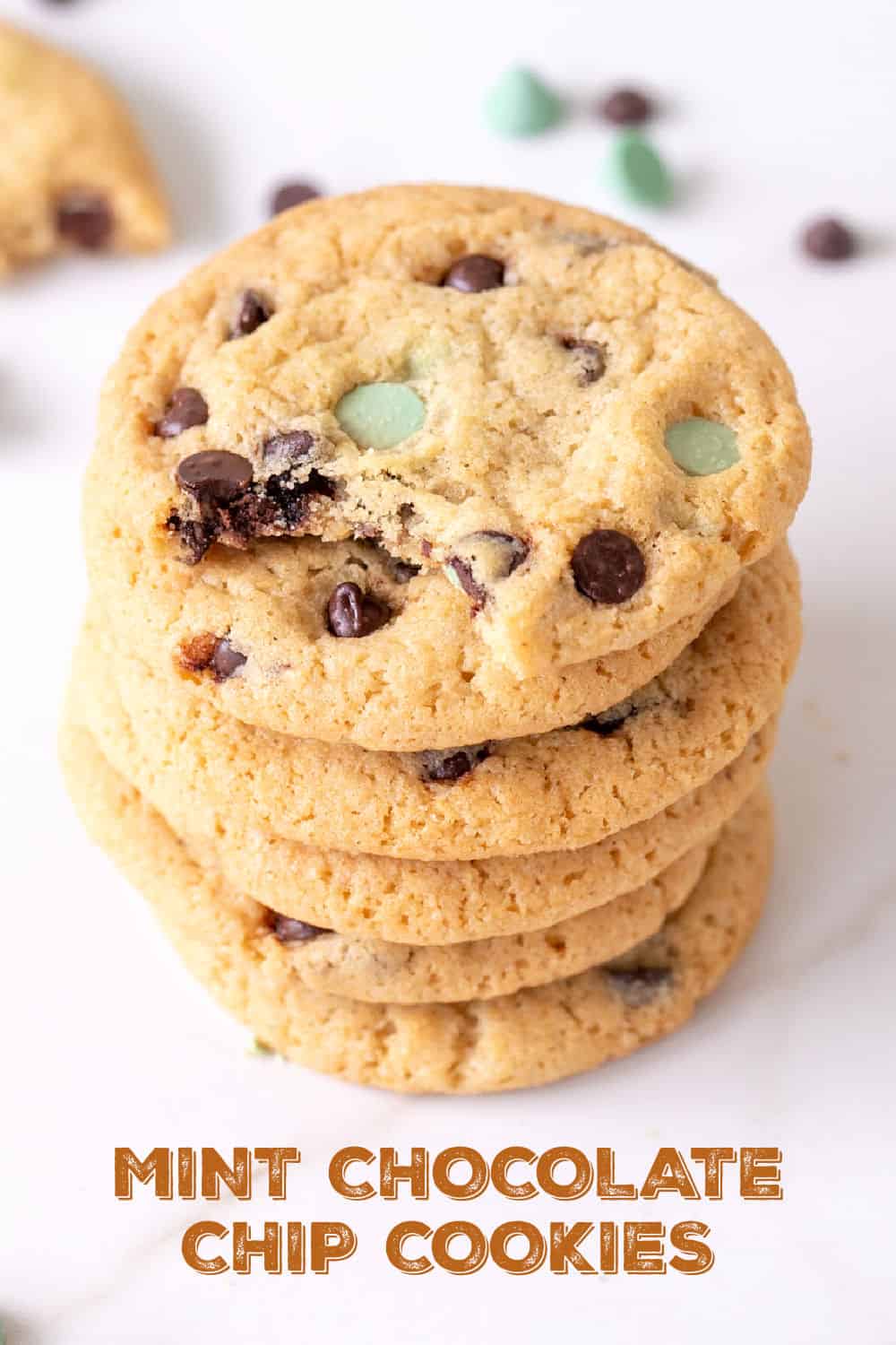 Mint Chocolate Chip Cookies (chewy recipe) - Vintage Kitchen Notes