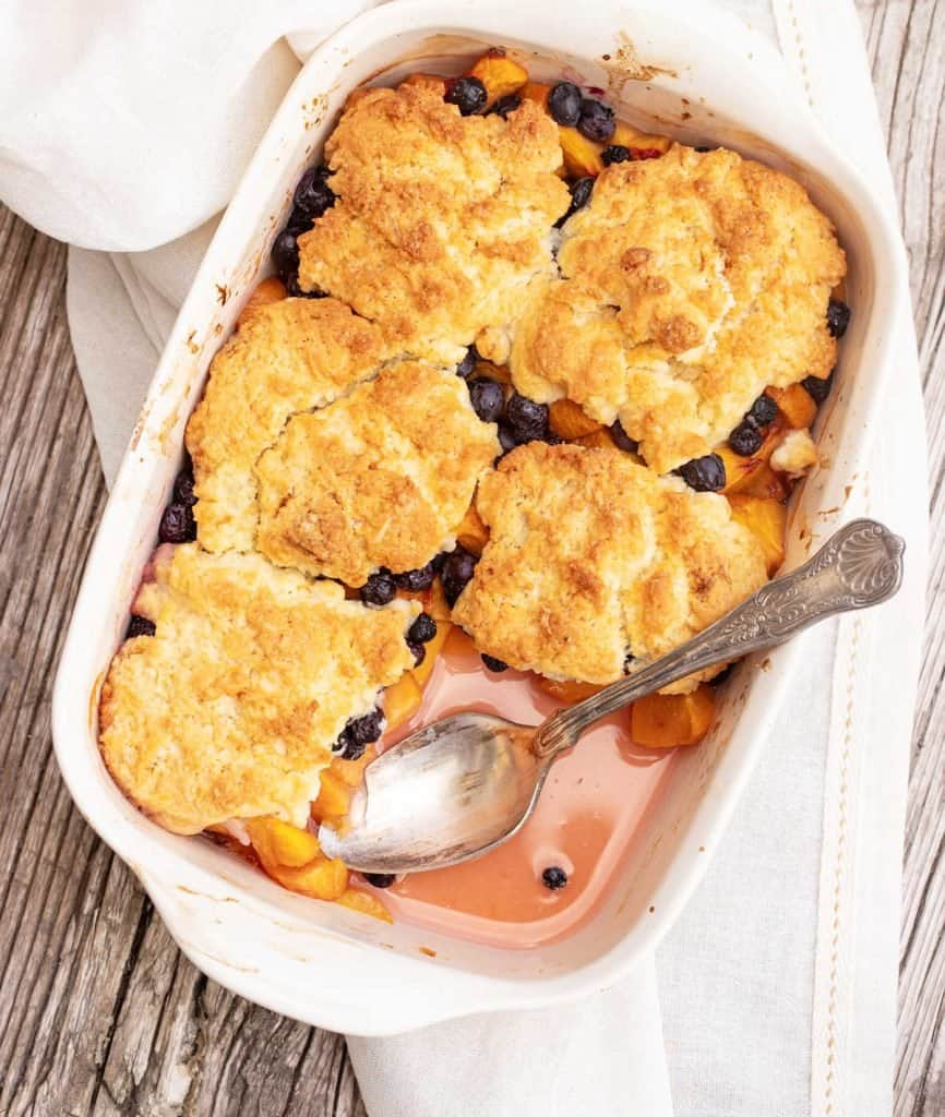 Peach Blueberry Cobbler - Vintage Kitchen Notes