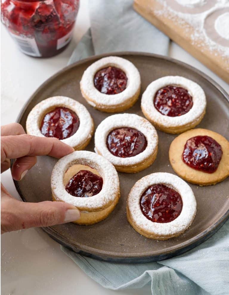 Linzer Cookies (traditional almond raspberry recipe) - Vintage Kitchen ...