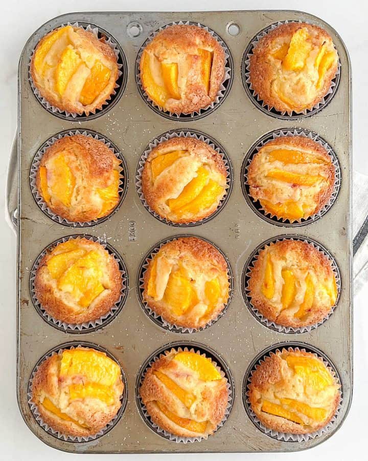 Peach Muffins (easy and old-fashioned) - Vintage Kitchen Notes
