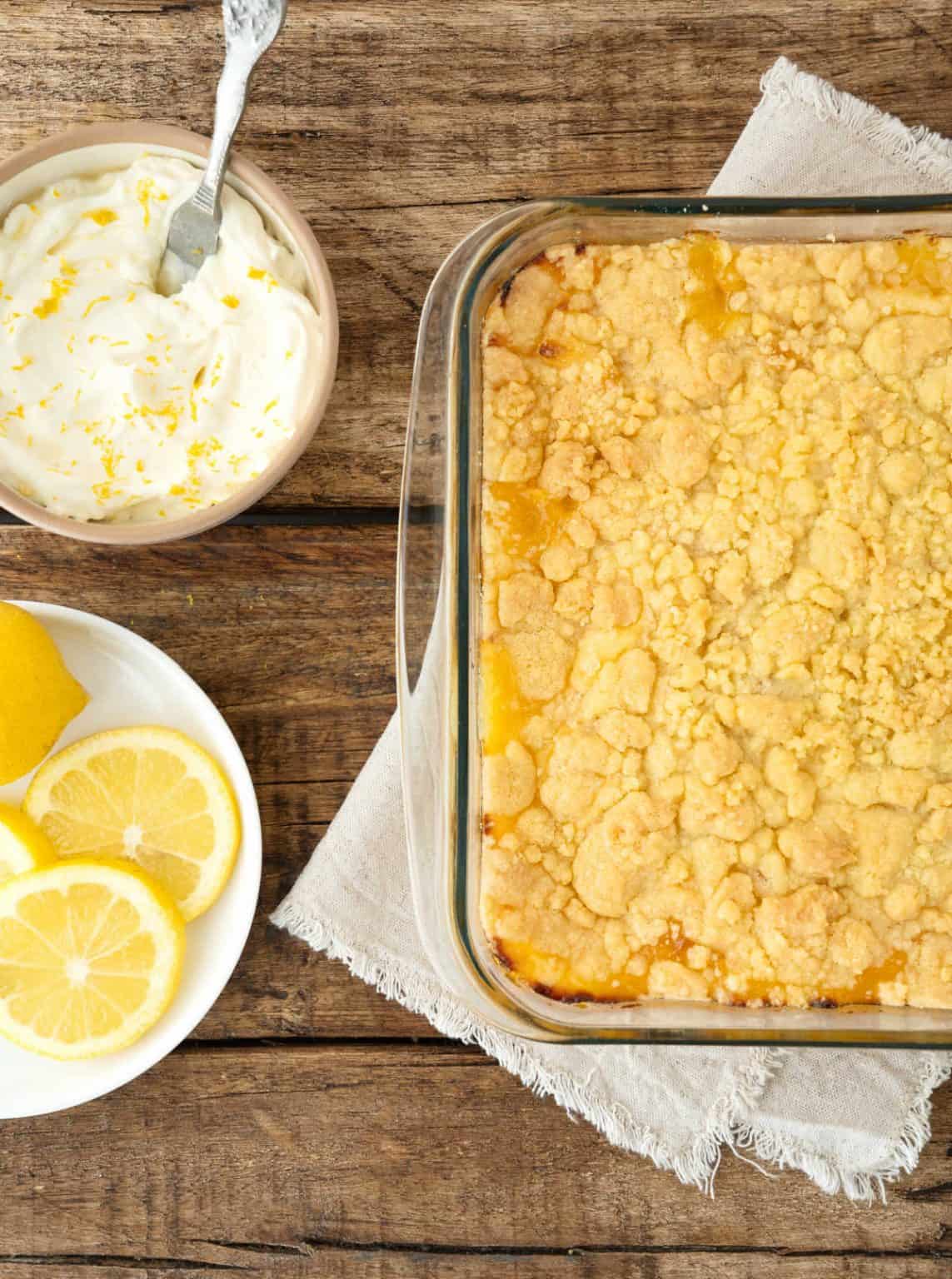 Lemon Dump Cake (4 ingredients!) - Vintage Kitchen Notes
