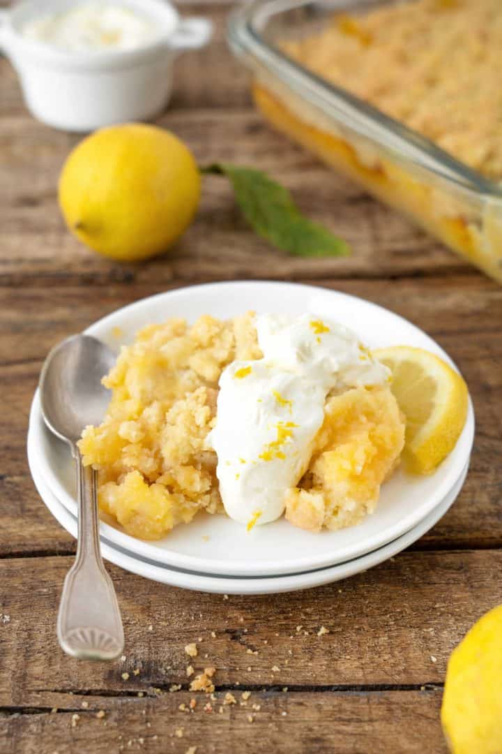 Lemon Dump Cake (4 ingredients!) - Vintage Kitchen Notes