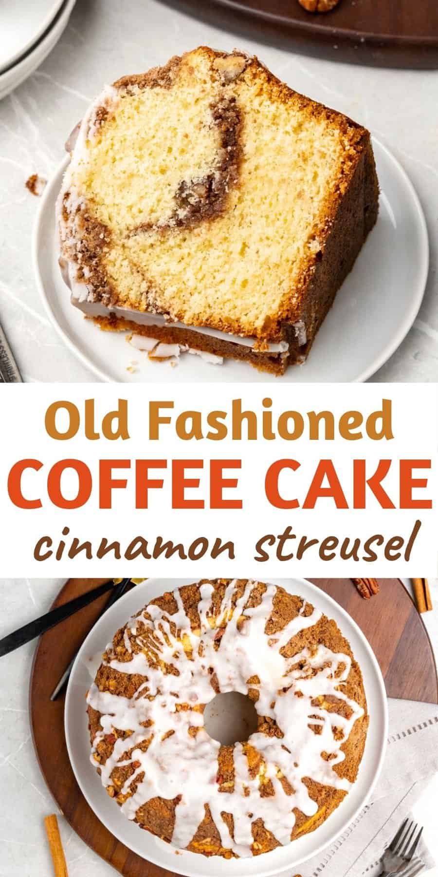Glazed Cinnamon Streusel Coffee Cake (with sour cream) - Vintage ...
