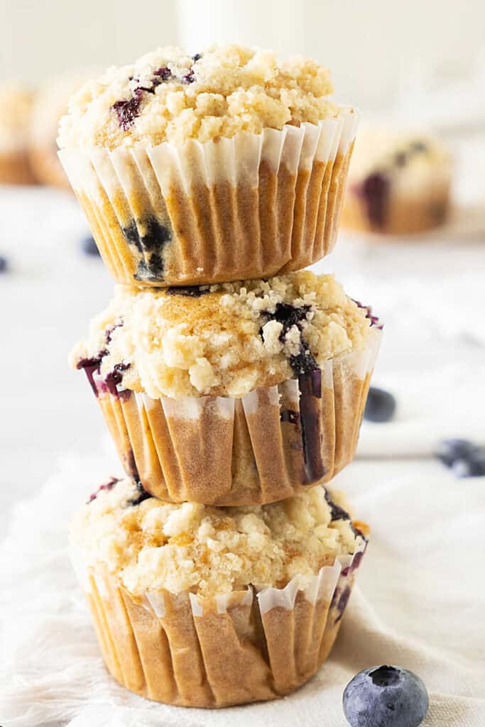 Blueberry Crumb Muffins (with lemon glaze) - Vintage Kitchen Notes