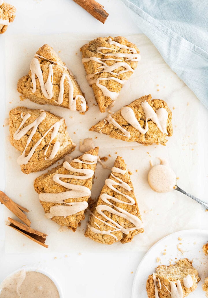 Glazed Cinnamon Scones (easy recipe) - Vintage Kitchen Notes
