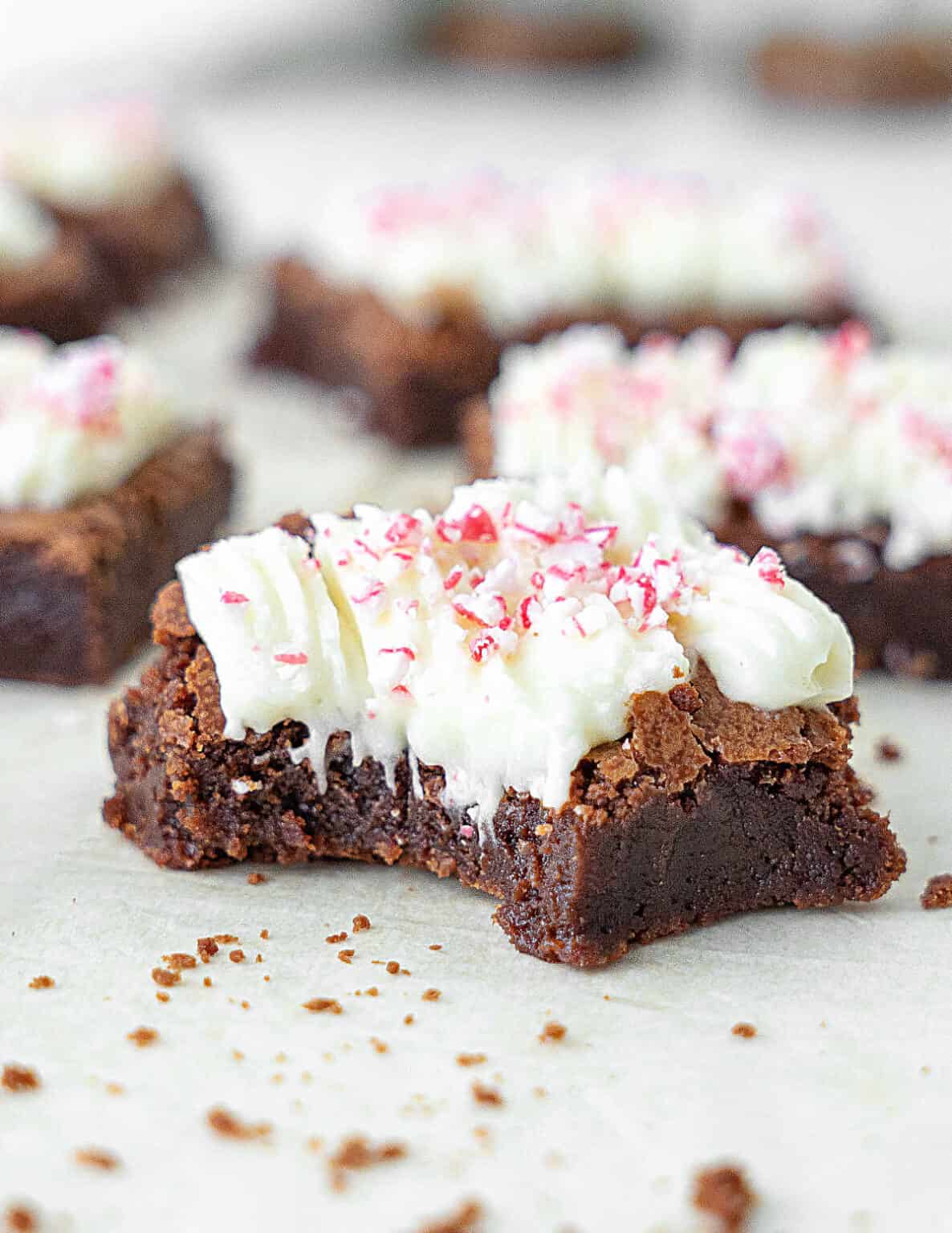 Chocolate Peppermint Brownies (easy, fudgy recipe) - Vintage Kitchen Notes