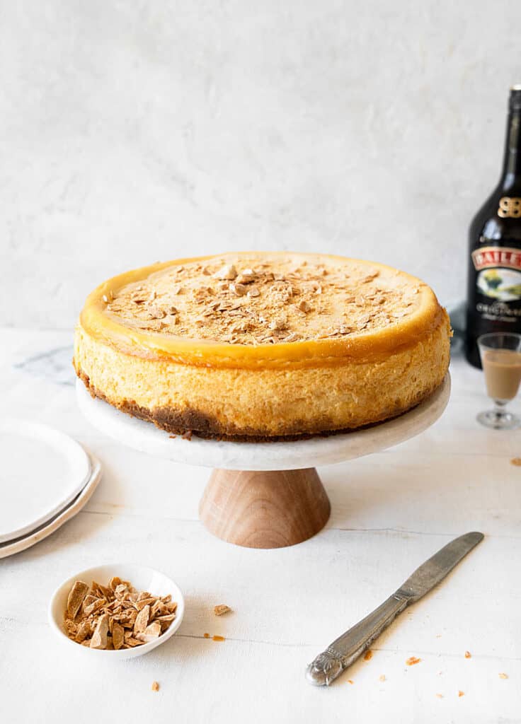 Creamy Baileys Cheesecake - Vintage Kitchen Notes