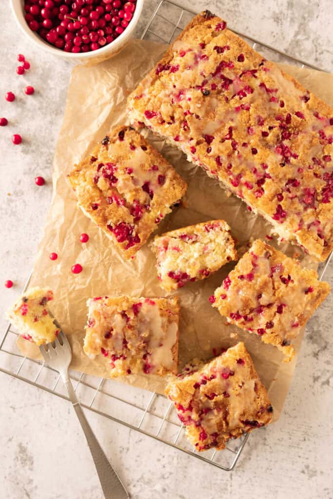 Cranberry Coffee Cake (easy recipe with sour cream) - Vintage Kitchen Notes