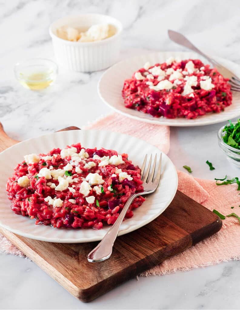 Roasted Beet Risotto (creamy and tangy) - Vintage Kitchen Notes