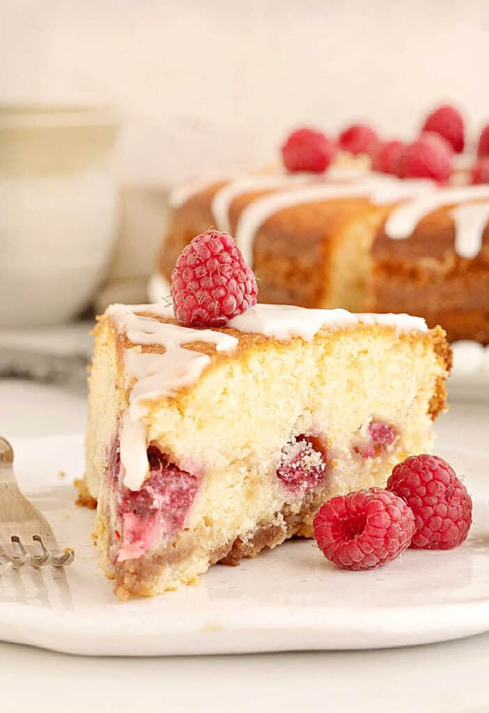 Glazed Raspberry Coffee Cake (with sour cream) - Vintage Kitchen Notes