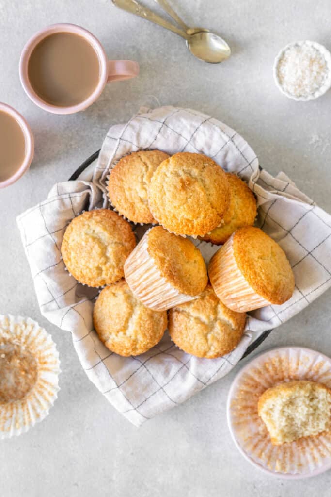 Coconut Muffins (easy, bakery-style) - Vintage Kitchen Notes