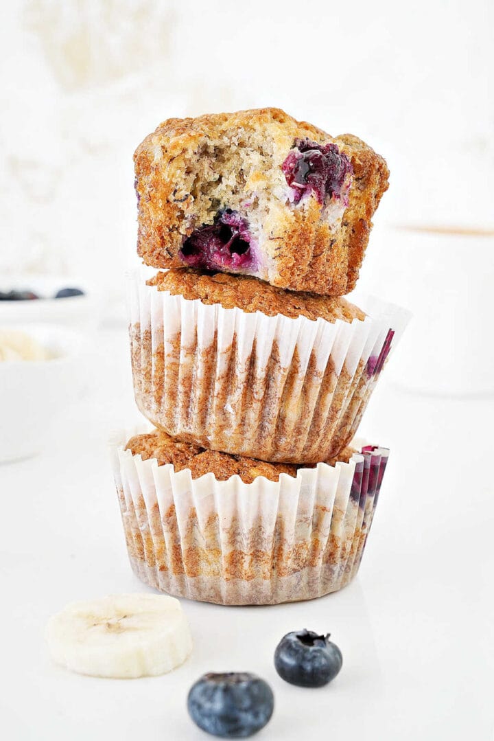 Banana Blueberry Muffins (quick & easy) - Vintage Kitchen Notes