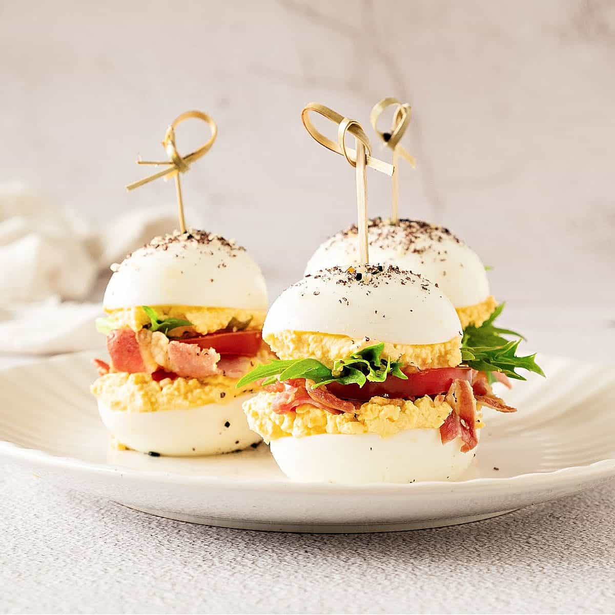 BLT Deviled Eggs (easy appetizer) - Vintage Kitchen Notes