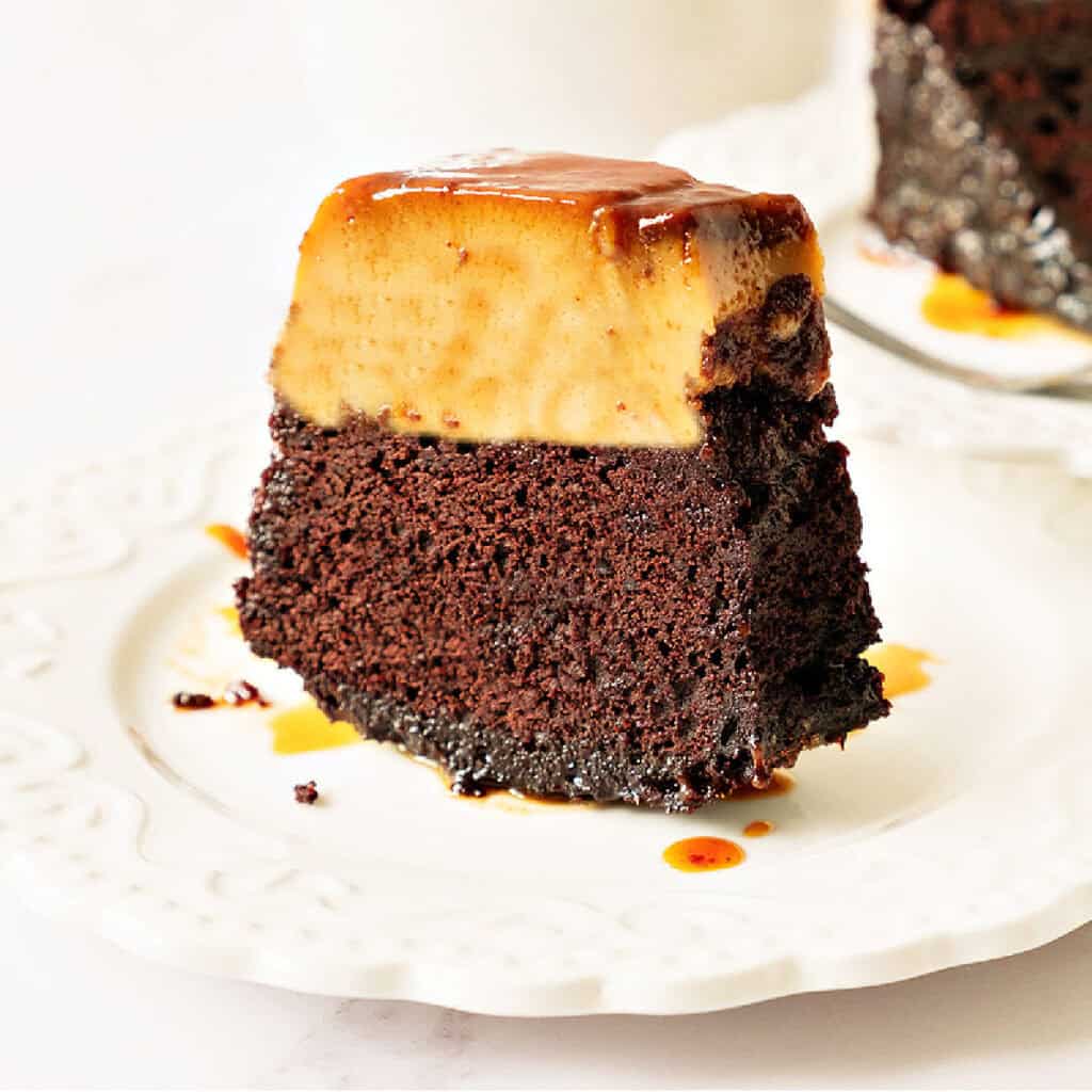 Chocoflan (Chocolate Flan Cake) - Vintage Kitchen Notes