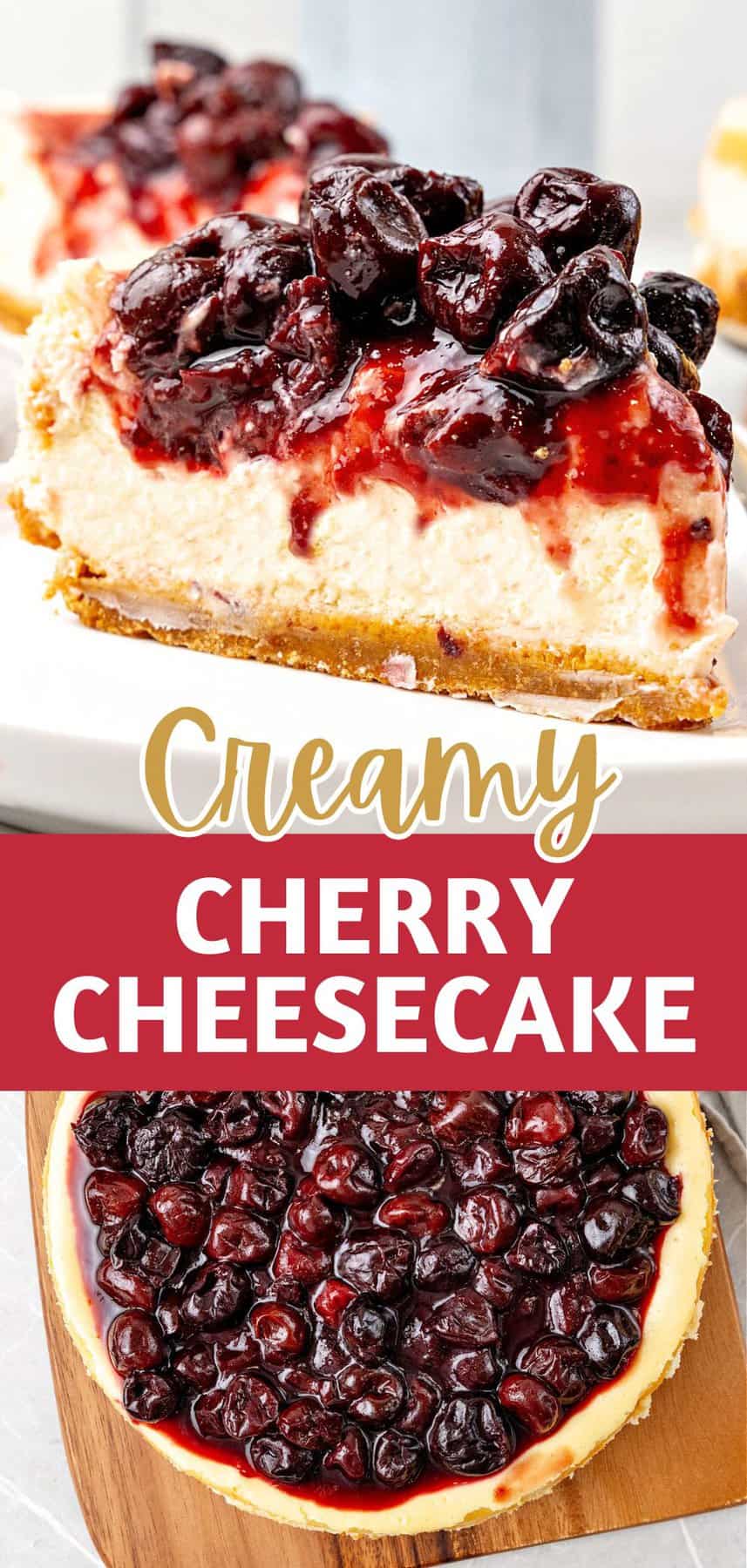 Baked Cheesecake with Cherry Topping - Vintage Kitchen Notes